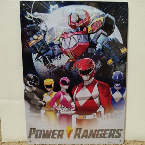 Hasbro | Wall Decor | Power Rangers Group Metal Tin Sign Wall Hanging ...